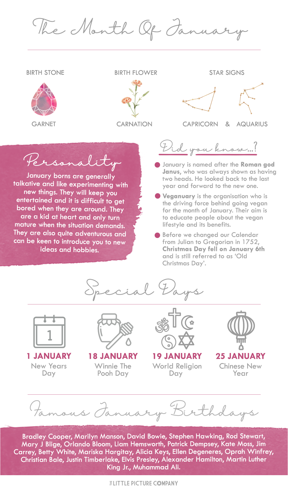 January Birth Month Fun Facts and Gift Guide | The Little Picture Company