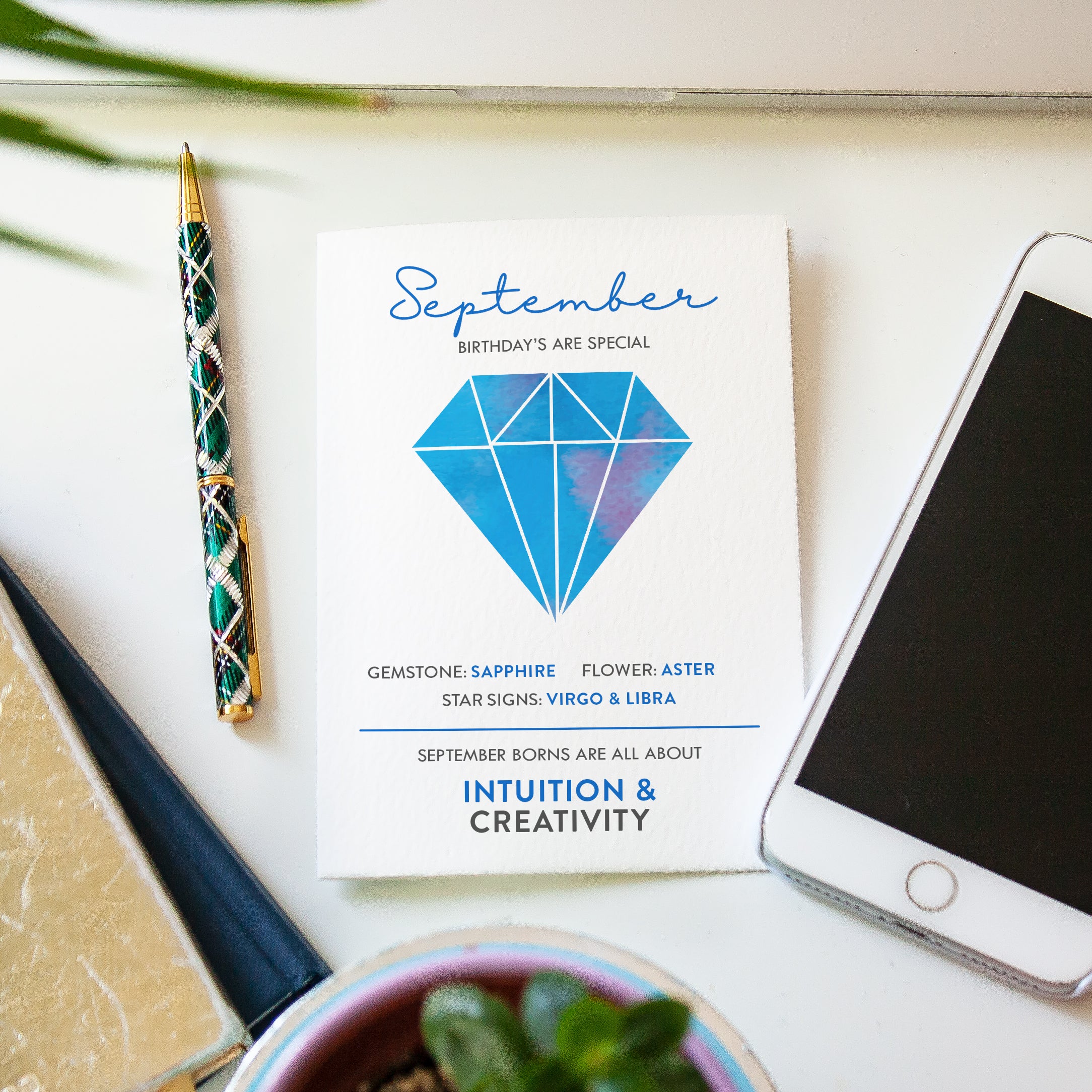 Printable September Birthday Card | The Little Picture Company