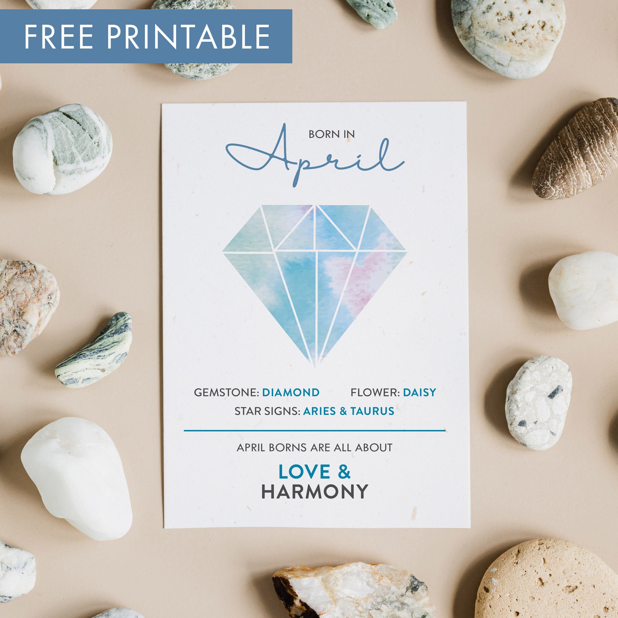 FREE April Birth Month Printable Card | The Little Picture Company