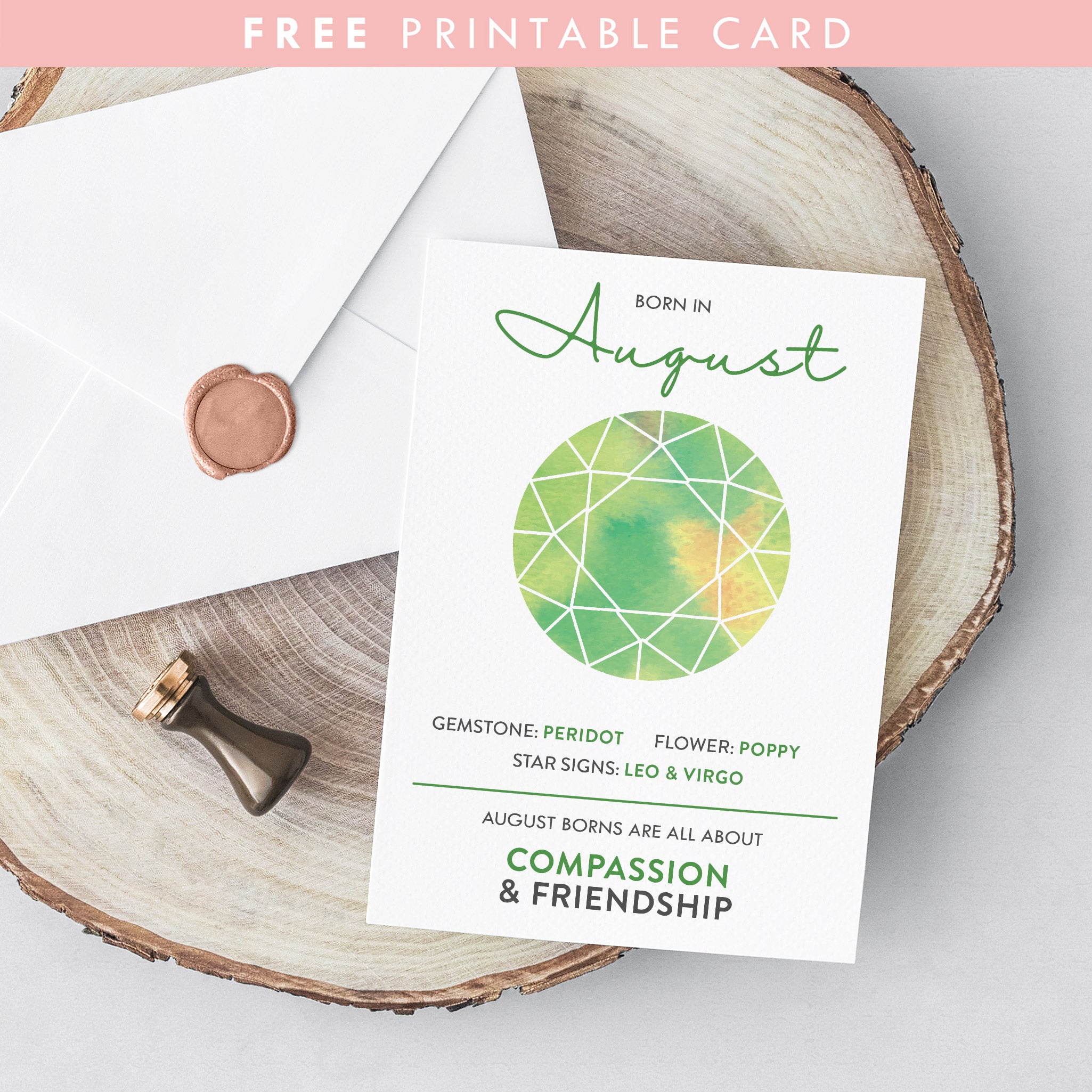 FREE Printable August Birthday Card | The Little Picture Company