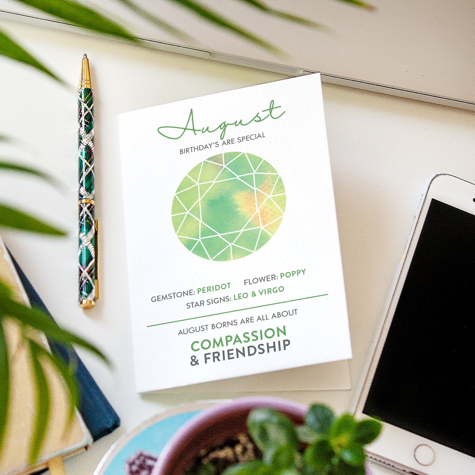 FREE Printable August Birthday Card | The Little Picture Company