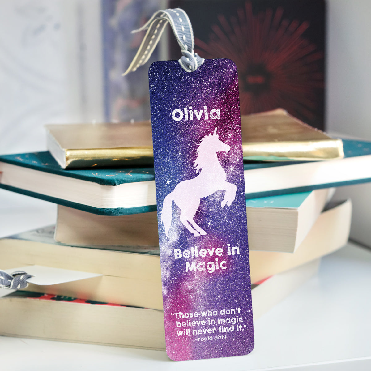 Personalised Stardust Unicorn Metal Bookmark | The Little Picture Company