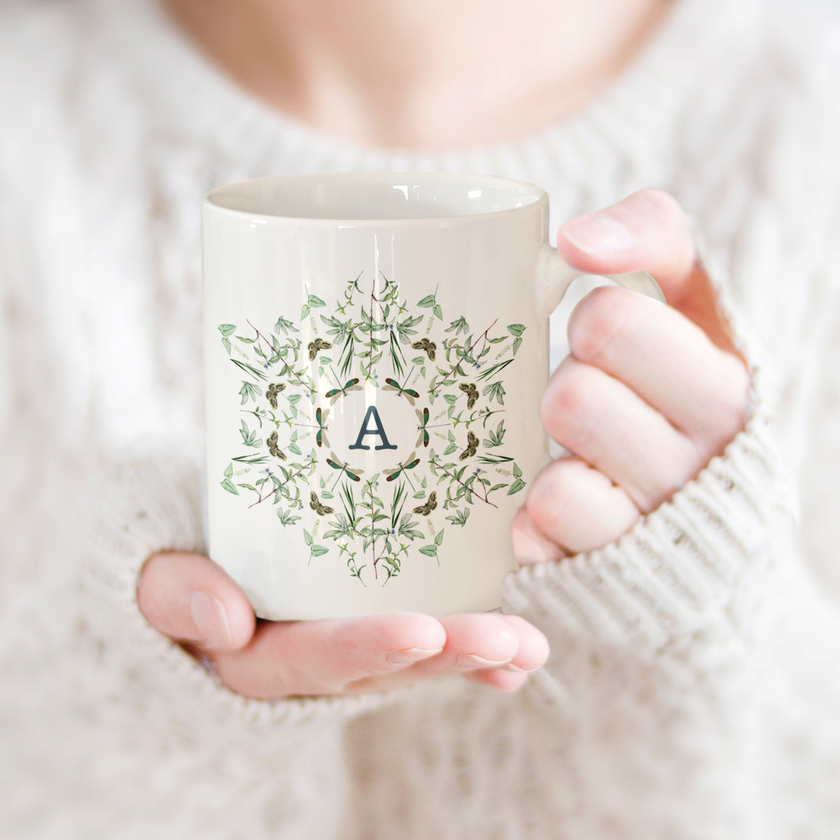 Personalised Monogram Botanical Mug | The Little Picture Company