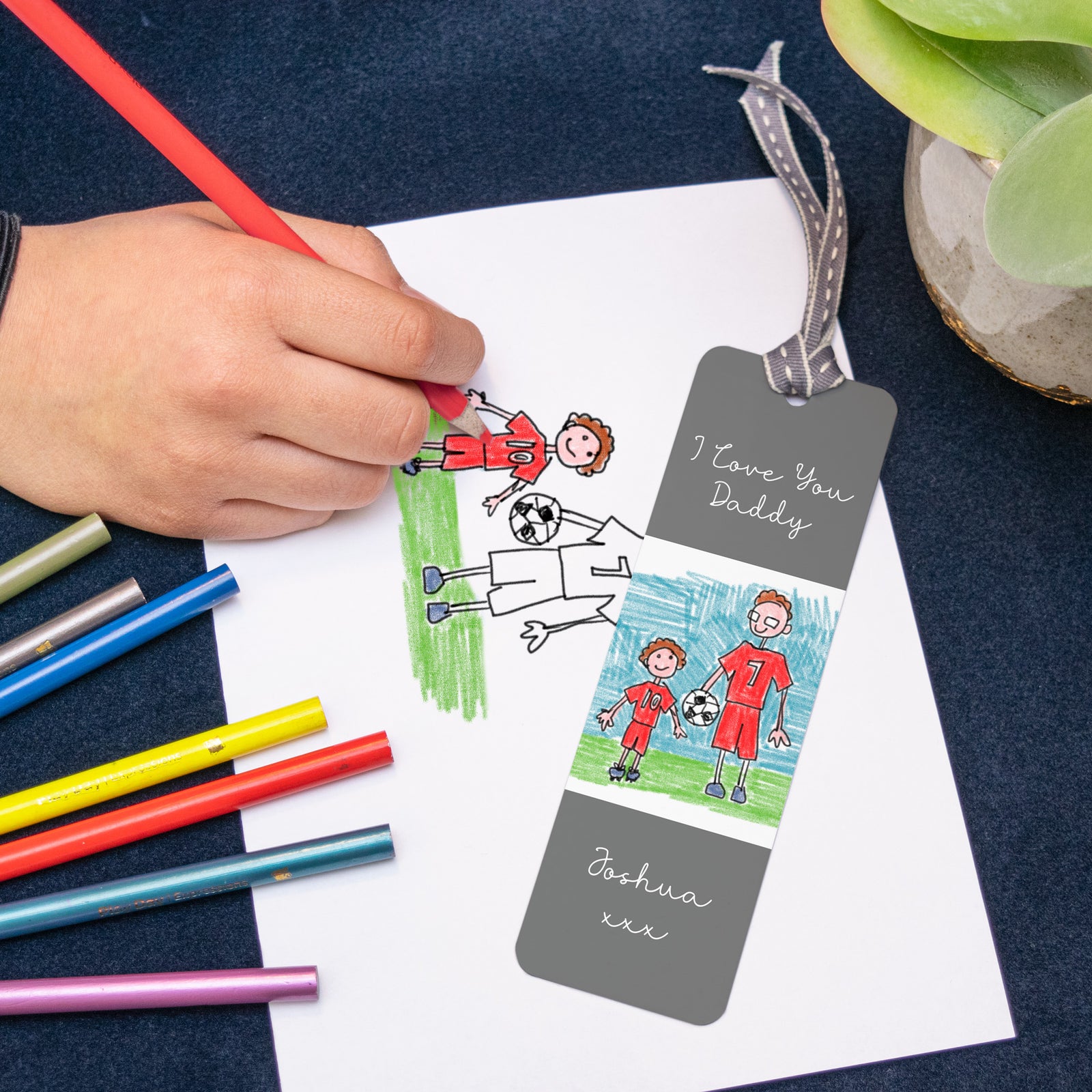Personalised Child Drawing Metal Bookmark | The Little Picture Company