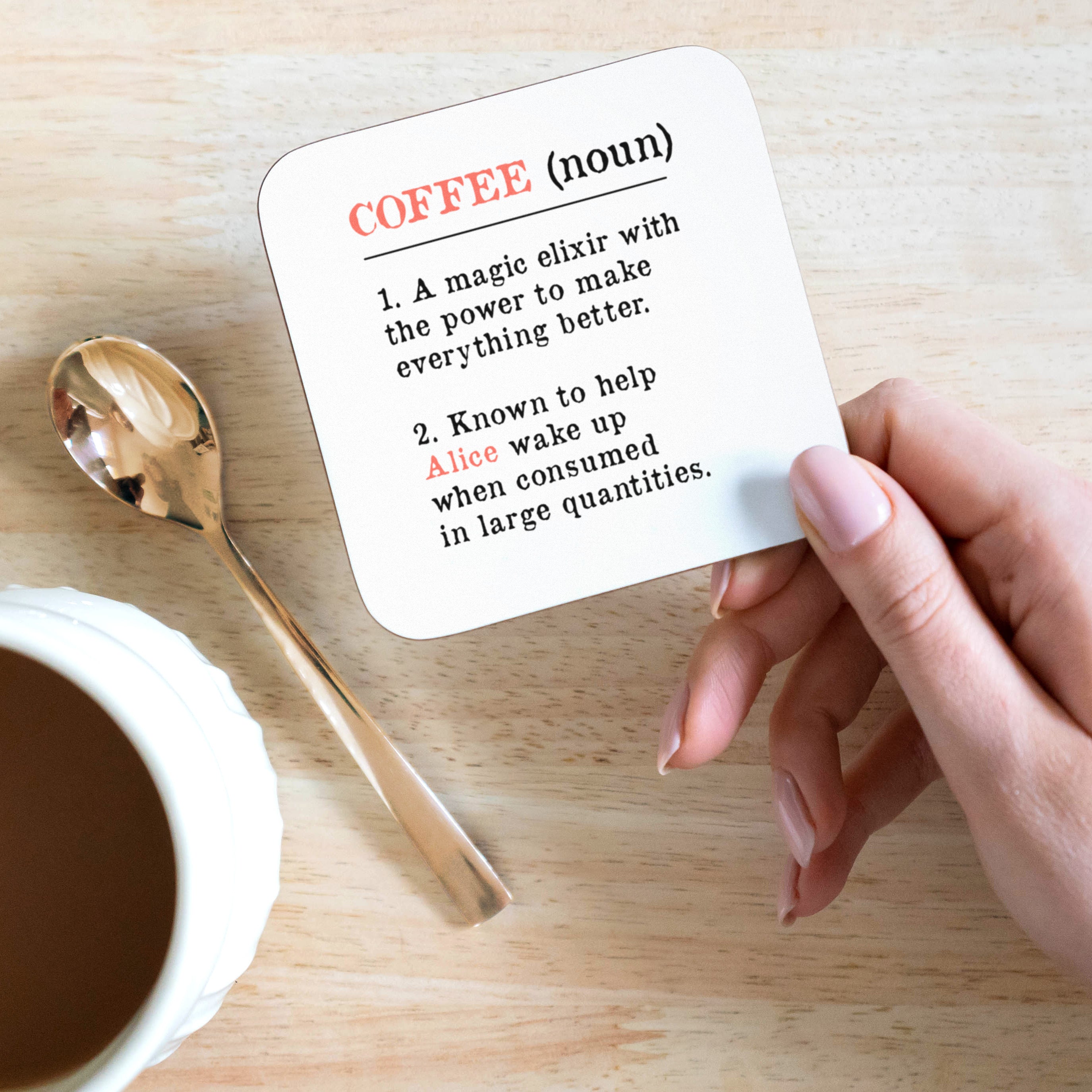 Personalised Coffee Lover Coaster | The Little Picture Company