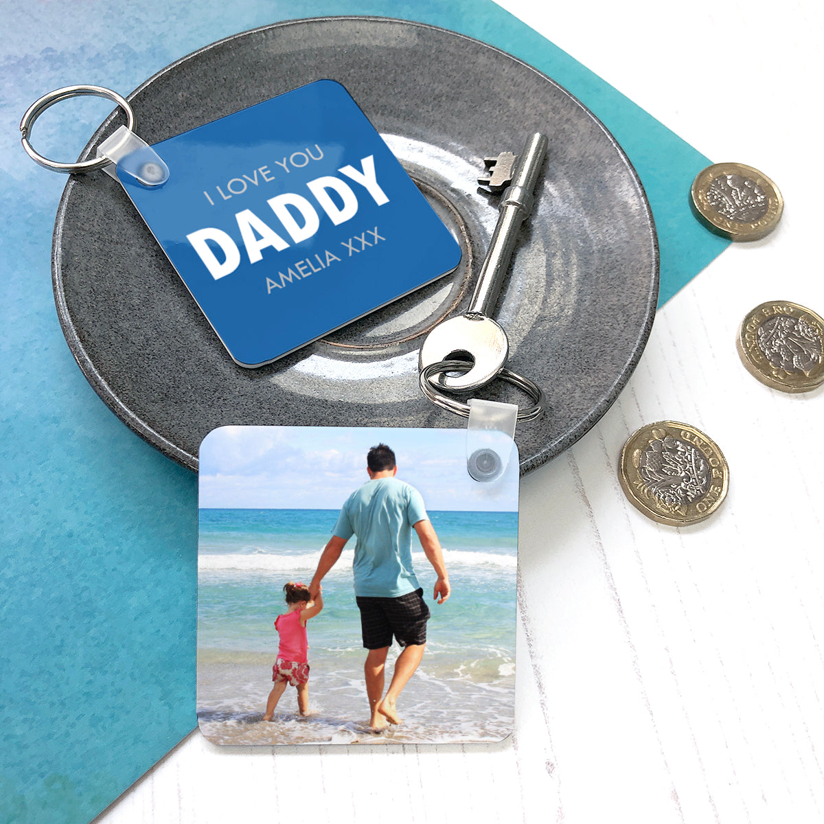 Personalised 'I Love You Daddy' Photo Keyring | The Little Picture Company