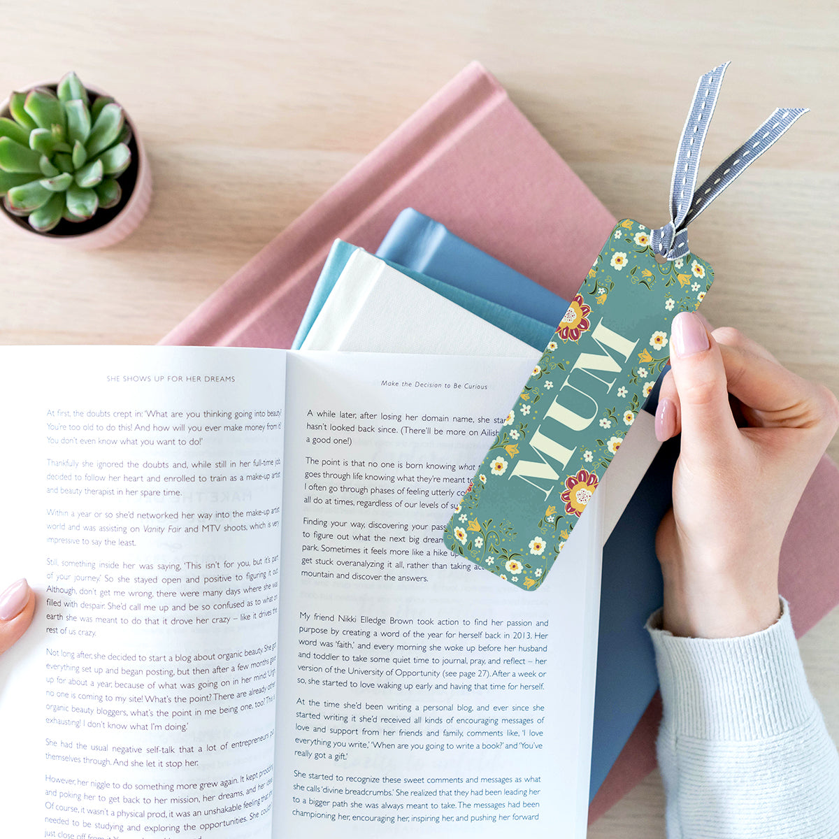 Personalised Floral Name Metal Bookmark | The Little Picture Company
