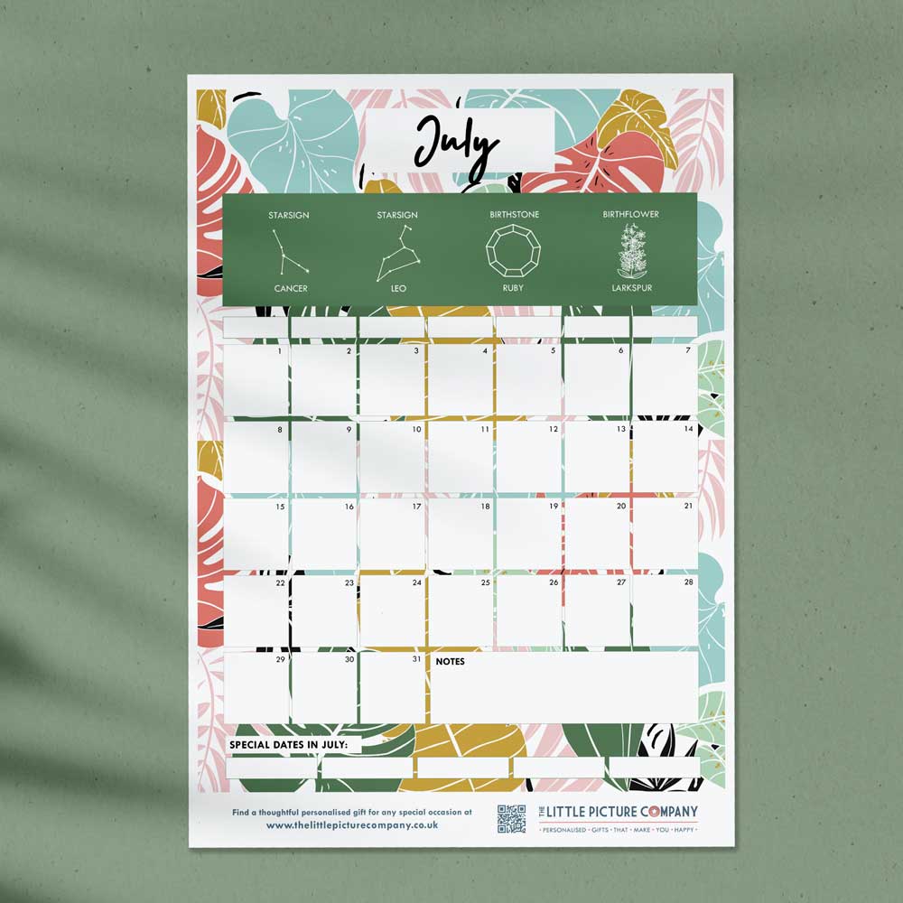 Free Printable July Monthly Planner | The Little Picture Company