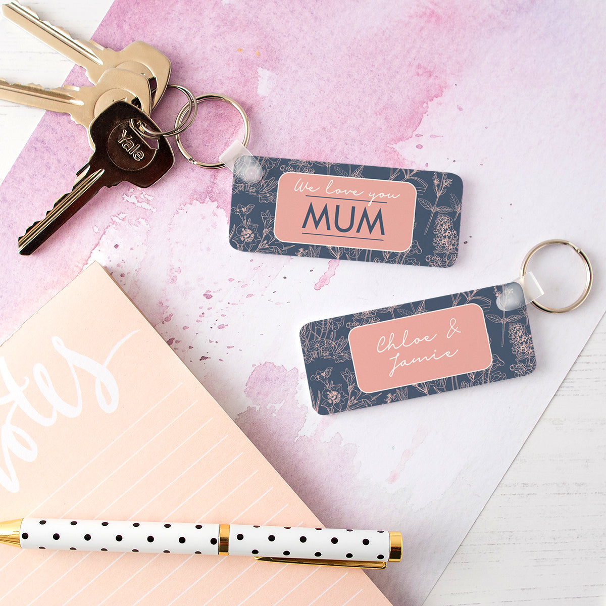 Personalised Botanical Mum Keyring | The Little Picture Company