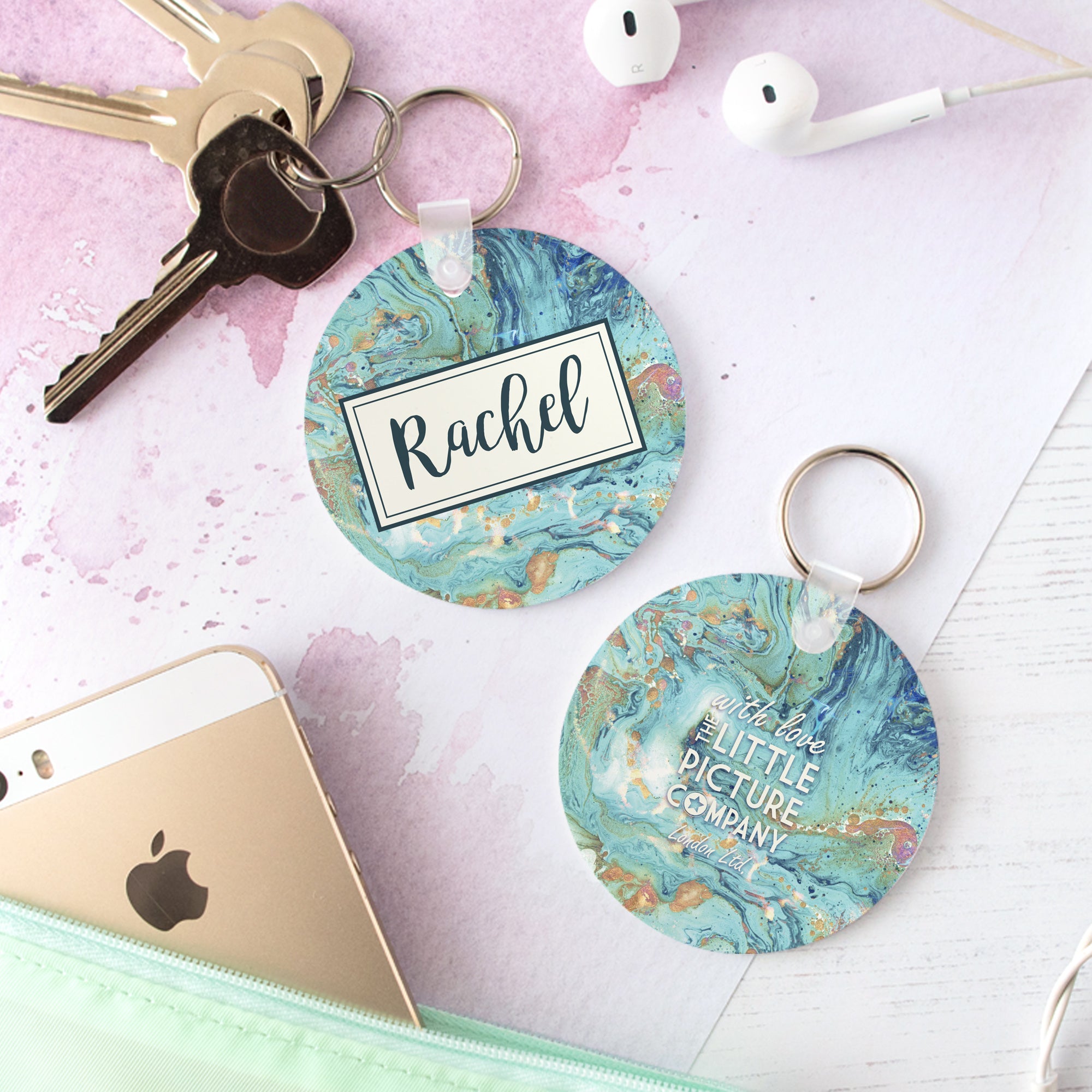 Personalised Marble Keyrings | The Little Picture Company