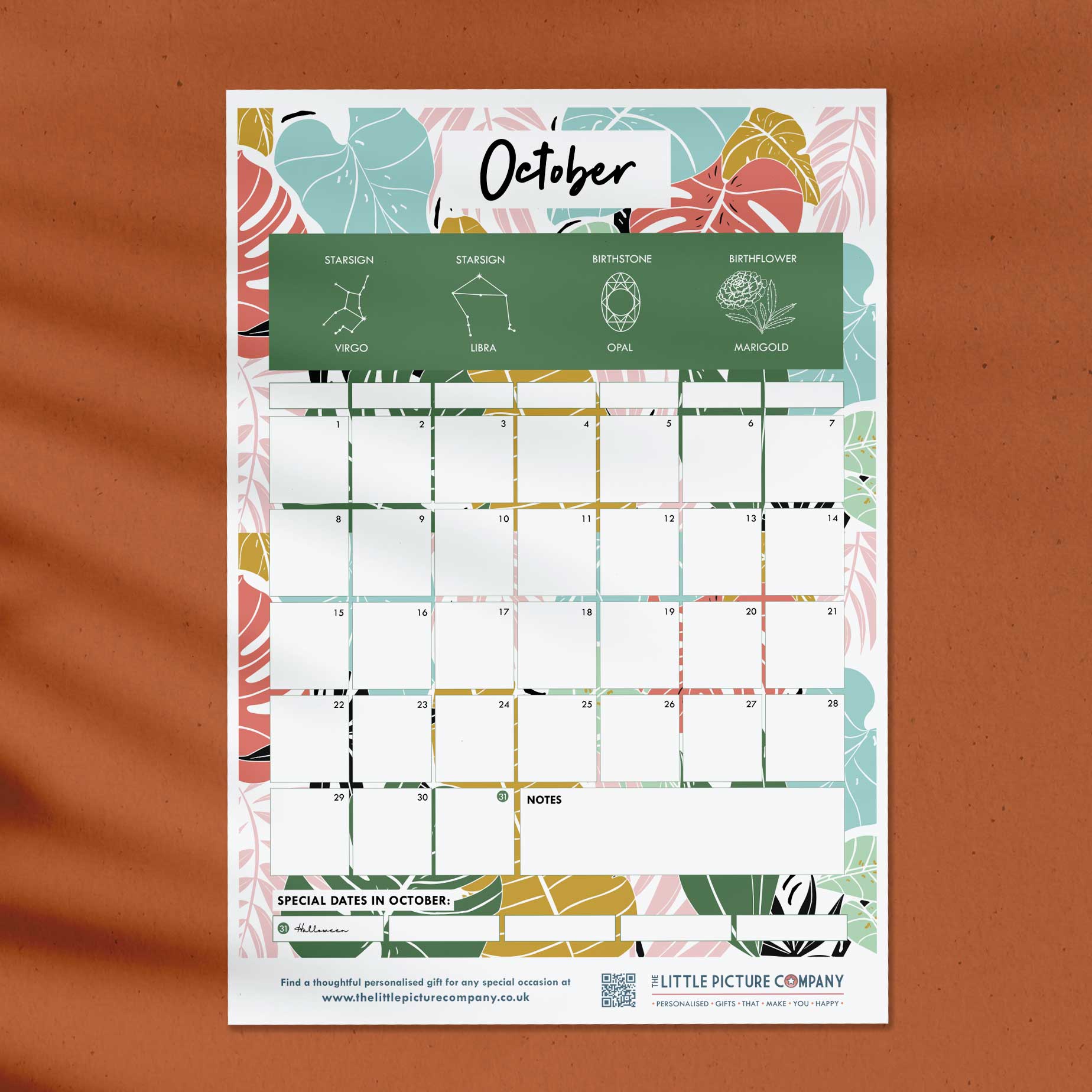 Free October Printable Monthly Planner | The Little Picture Company
