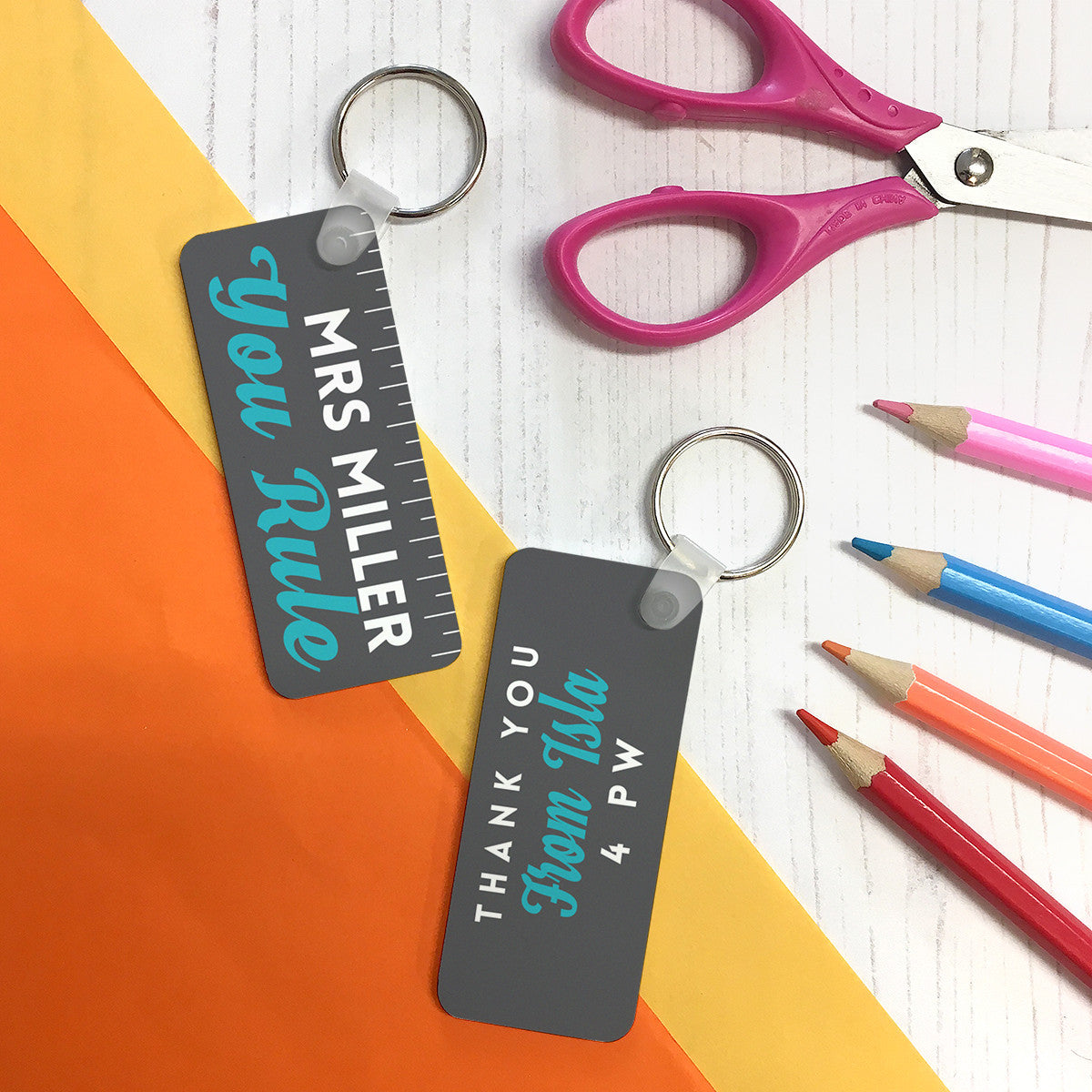 Personalised 'You Rule' Teacher Keyring | The Little Picture Company