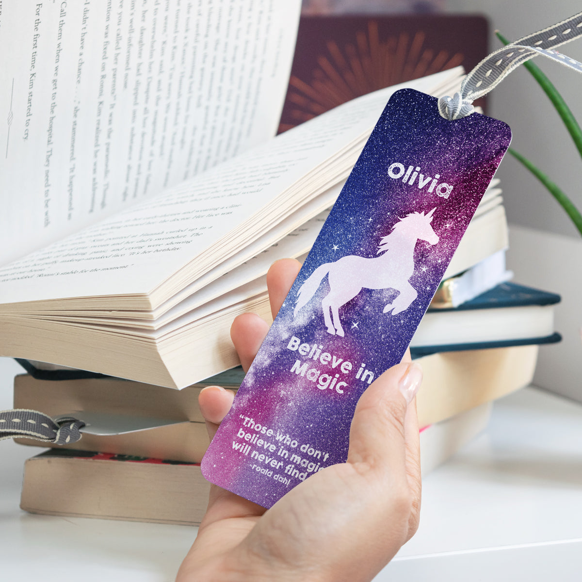 Personalised Stardust Unicorn Metal Bookmark | The Little Picture Company