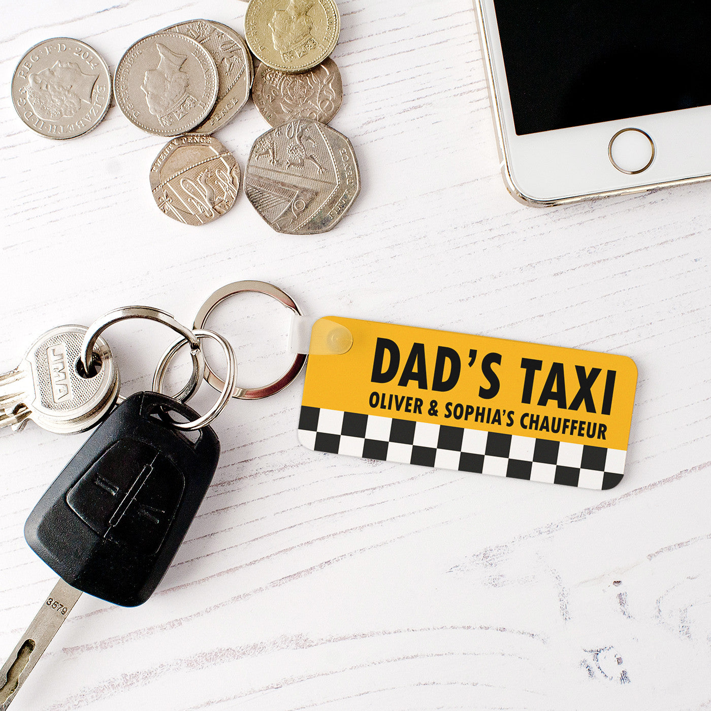Personalised 'Dad's Taxi' Keyring | The Little Picture Company