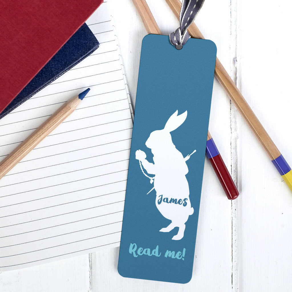 Children's Personalised 'Read Me' Rabbit Metal Bookmark | The Little ...