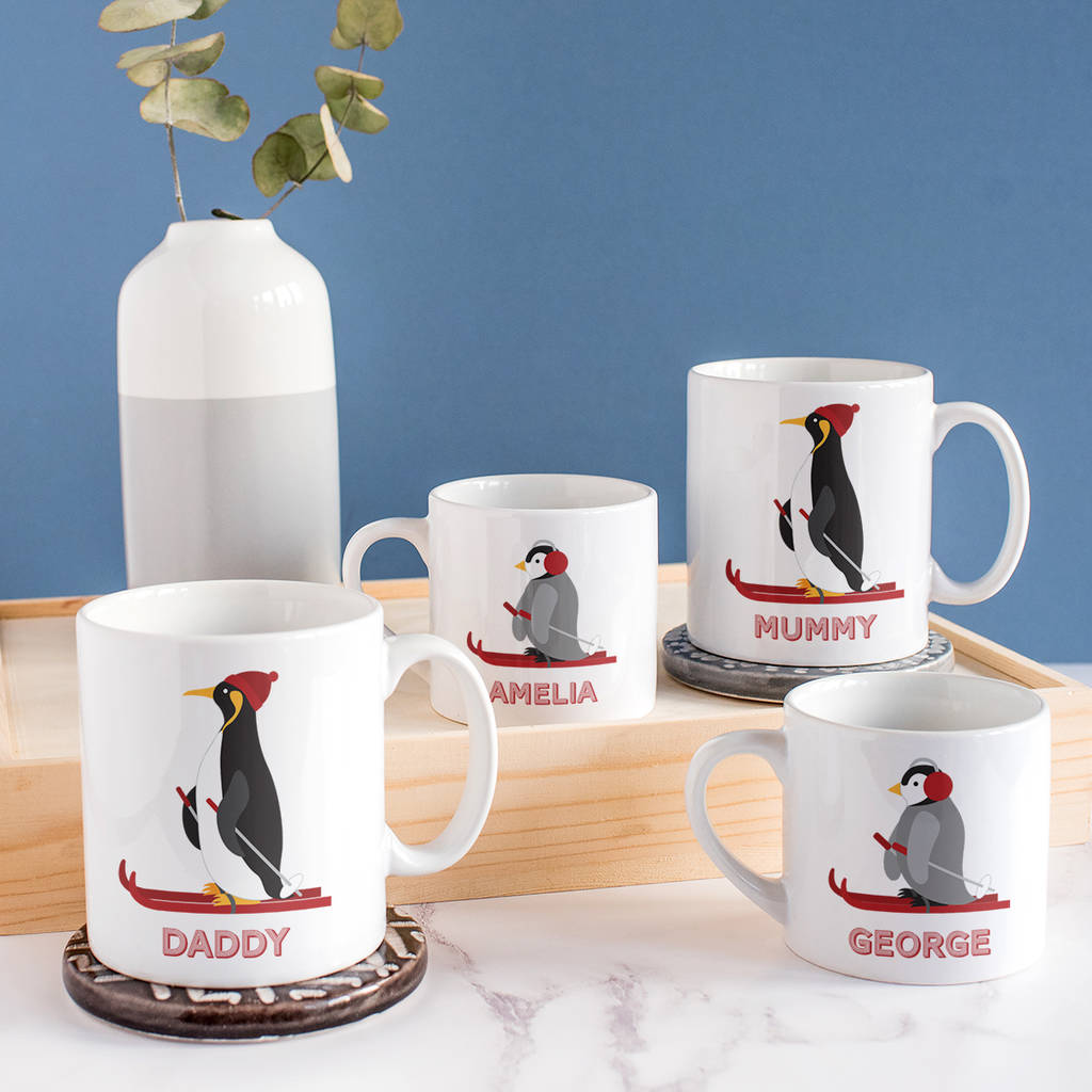 Personalised Penguin Family Mug Set | The Little Picture Company